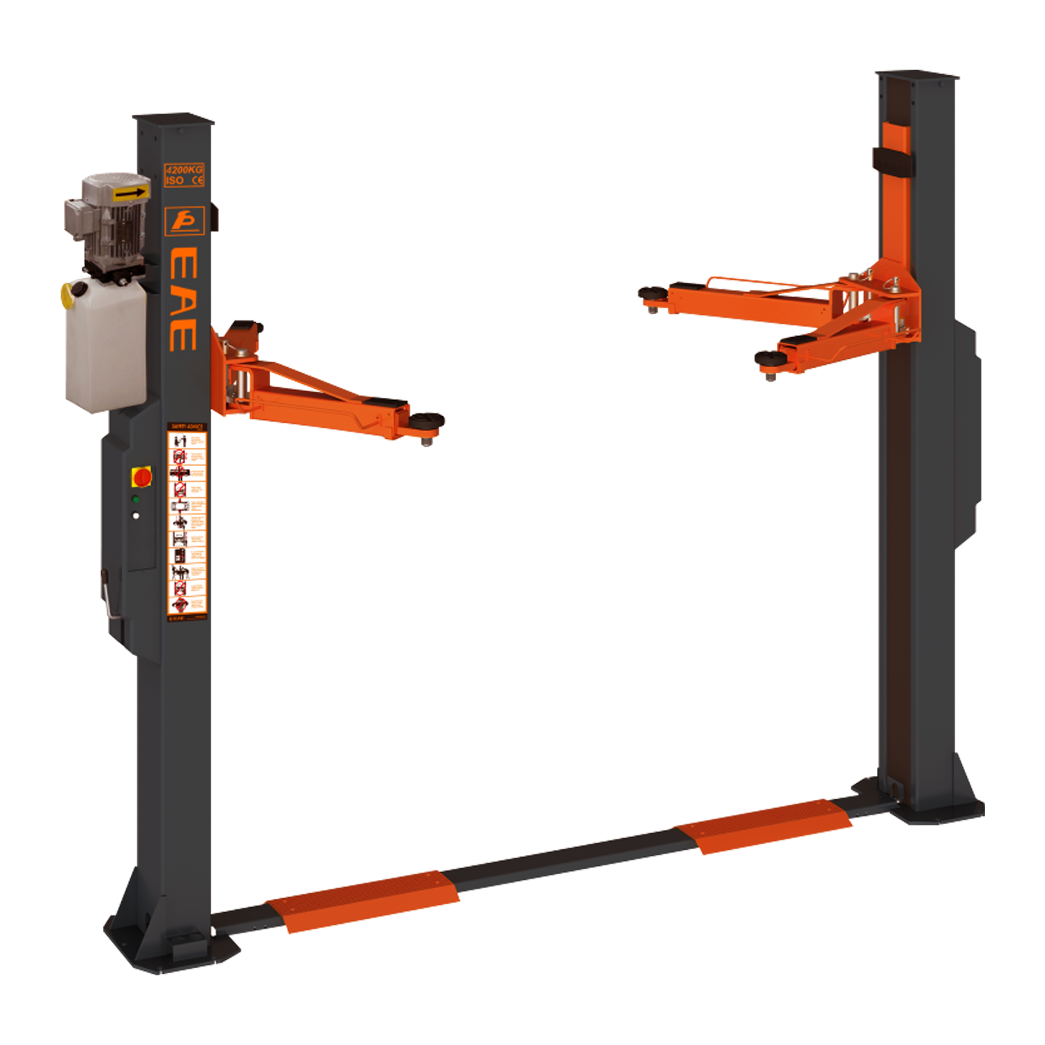 2 Post Car Hoist | Electric Lock Release - 4.2 Ton Base Plate ...